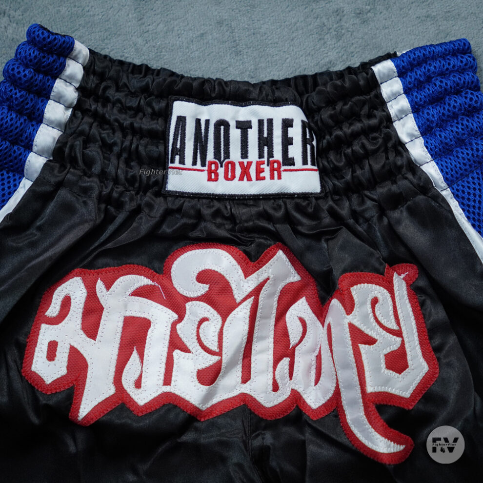 Quần Muay Thái Another Boxer Đen Viền Xanh | FighterViet