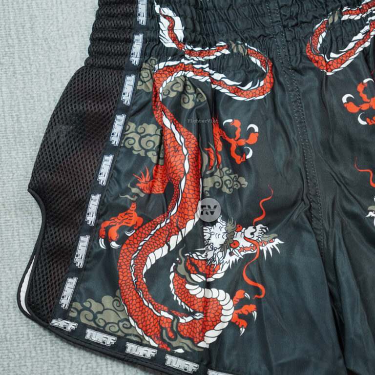 Quần Muay Thái Black Chinese Dragon TUFF | FighterViet