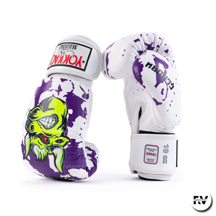 Găng Boxing YOKKAO FYGL-86-4 Angry Bull Boxing Gloves - White | FighterViet
