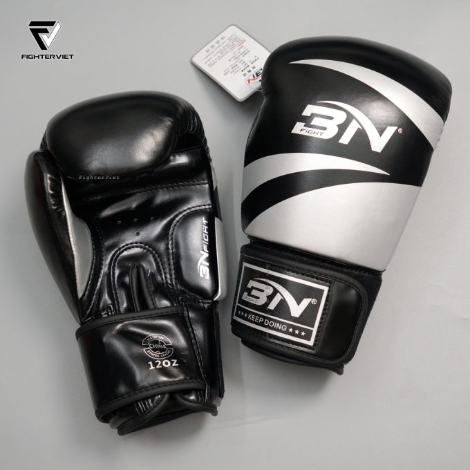 Găng Tay Boxing BN - Grey/Black | FighterViet